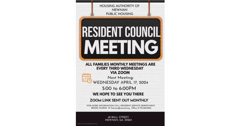 Resident Council Meeting 4/17 (04/10/2024) - News - Housing Authority ...